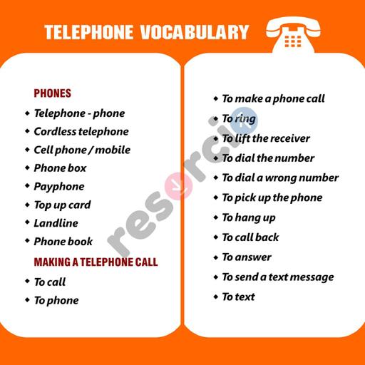 Telephone Vocabulary - Template 01