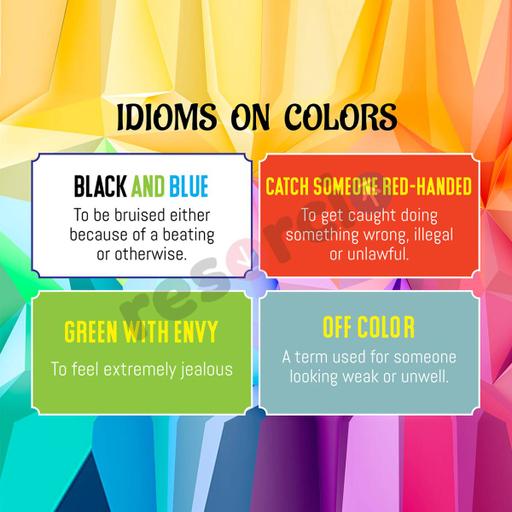 Idioms on Colours - Template 02