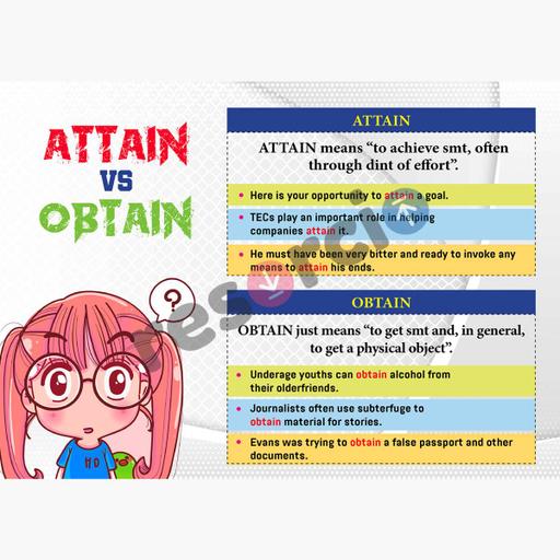 Attain Vs Obtain Template 06 Attain Vs Obtain Template 06